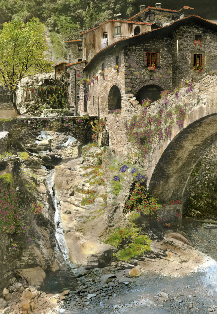 Flowered Tuscan Bridge – Martin Roberts Artwork
